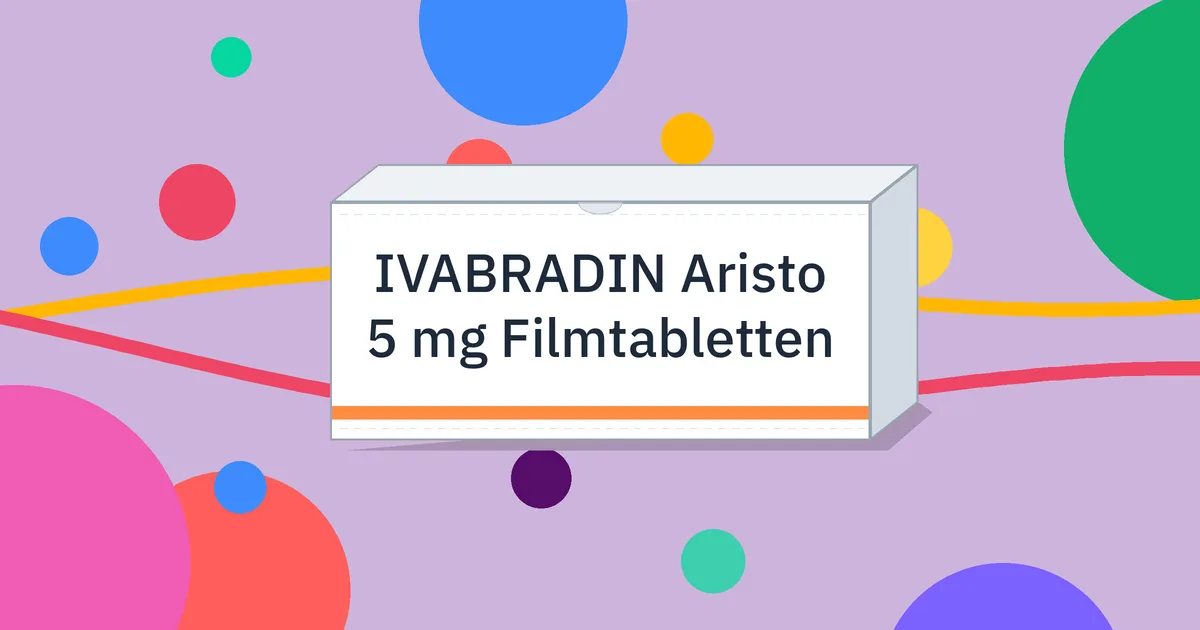 Symbolbild: Packung mit der Aufschrift IVABRADIN Aristo 5 mg Filmtabletten (PZN 13886181) – Verfügbarkeit und Bezug in Apotheken in Frankfurt am Main