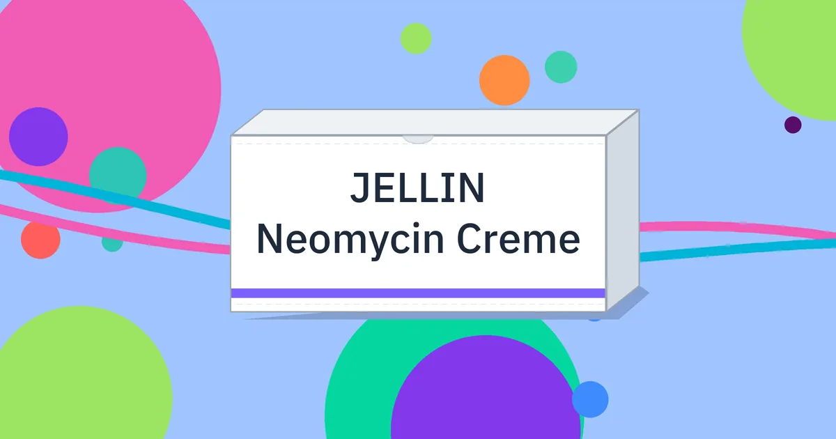 Symbolbild: Packung mit der Aufschrift JELLIN Neomycin Creme (PZN 03654937) – Verfügbarkeit und Bezug in Apotheken in Frankfurt am Main