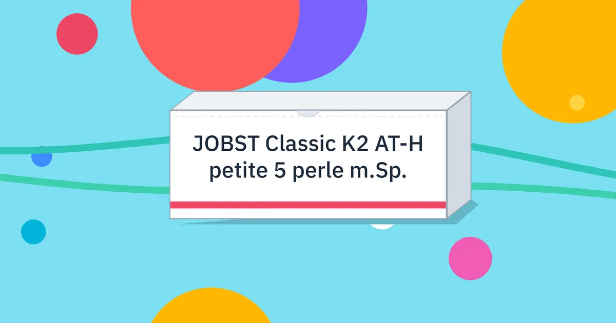 Symbolbild: Packung mit der Aufschrift JOBST Classic K2 AT-H petite 5 perle m.Sp. (PZN 13067603) – Verfügbarkeit und Bezug in Apotheken in Frankfurt am Main
