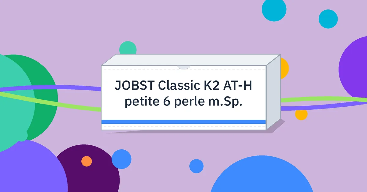 Symbolbild: Packung mit der Aufschrift JOBST Classic K2 AT-H petite 6 perle m.Sp. (PZN 13067626) – Verfügbarkeit und Bezug in Apotheken in Frankfurt am Main