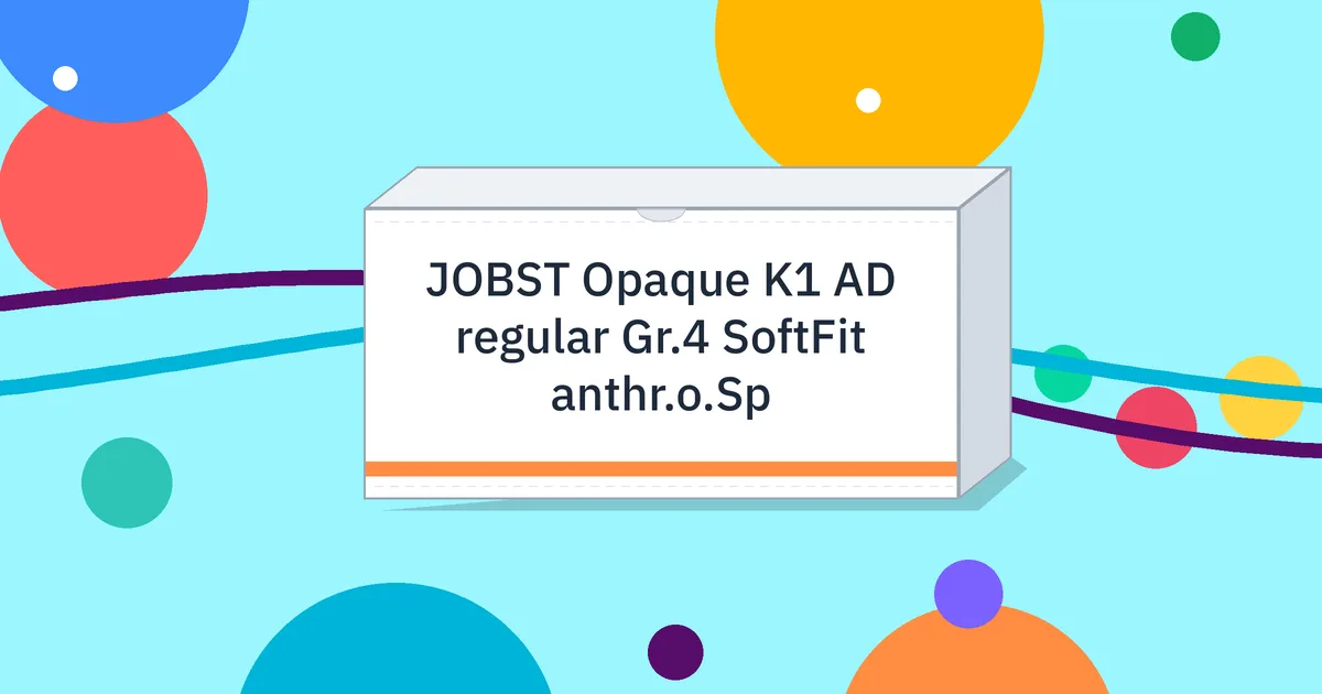 Symbolbild: Packung mit der Aufschrift JOBST Opaque K1 AD regular Gr.4 SoftFit anthr.o.Sp (PZN 16262506) – Verfügbarkeit und Bezug in Apotheken in Frankfurt am Main