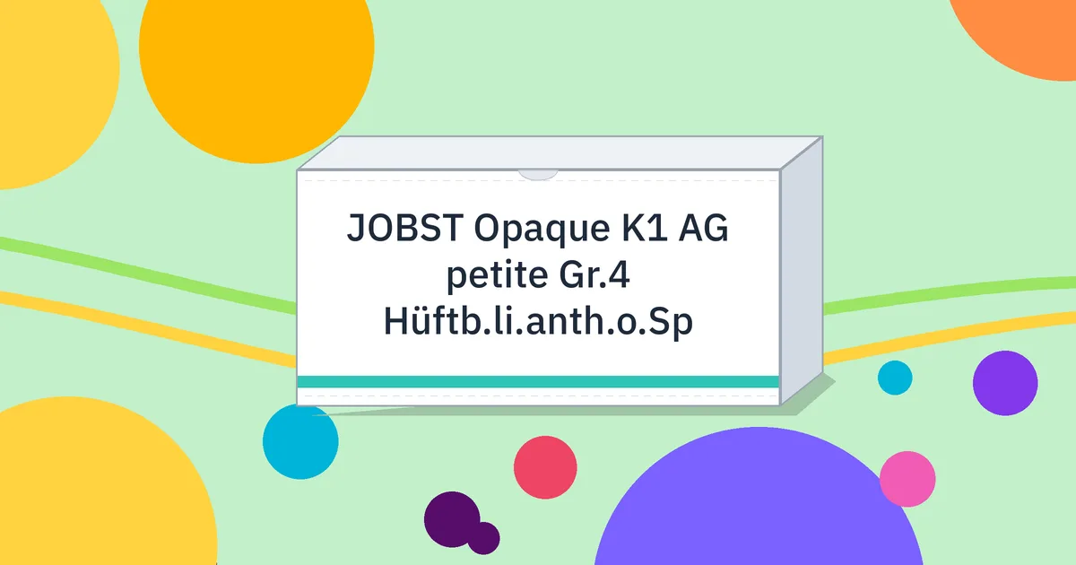 Symbolbild: Packung mit der Aufschrift JOBST Opaque K1 AG petite Gr.4 Hüftb.li.anth.o.Sp (PZN 16273013) – Verfügbarkeit und Bezug in Apotheken in Frankfurt am Main