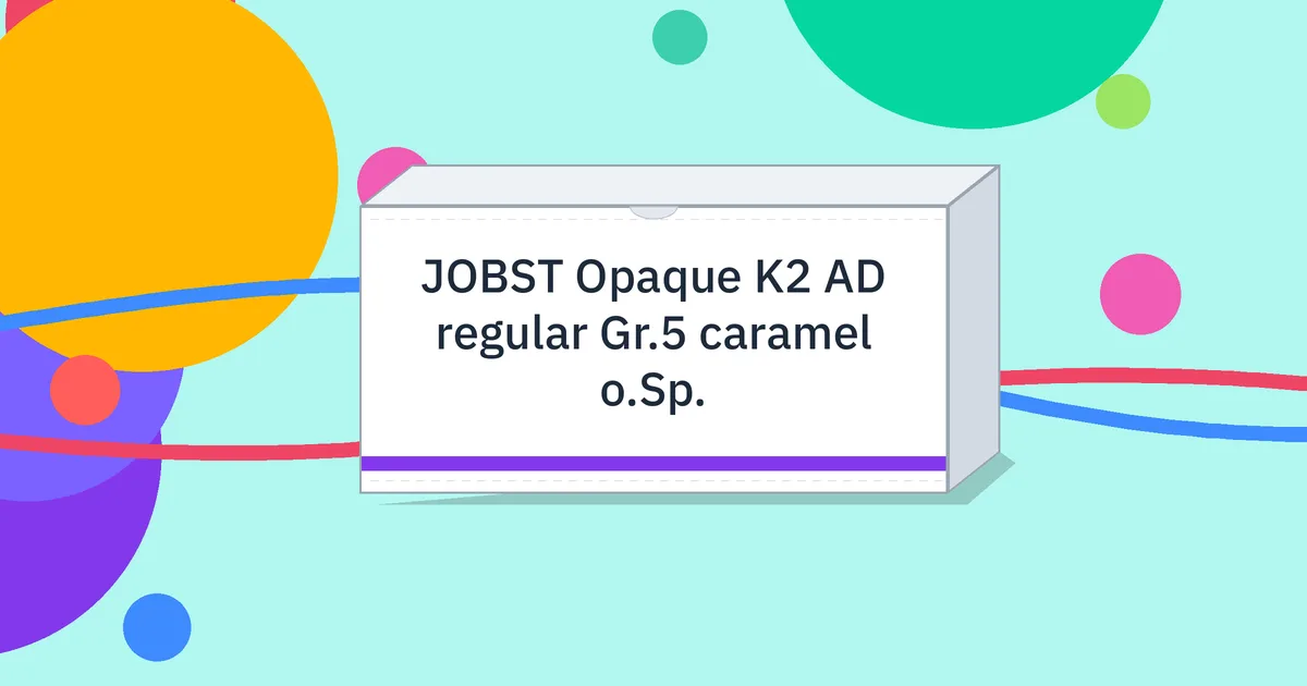 Symbolbild: Packung mit der Aufschrift JOBST Opaque K2 AD regular Gr.5 caramel o.Sp. (PZN 11251863) – Verfügbarkeit und Bezug in Apotheken in Frankfurt am Main