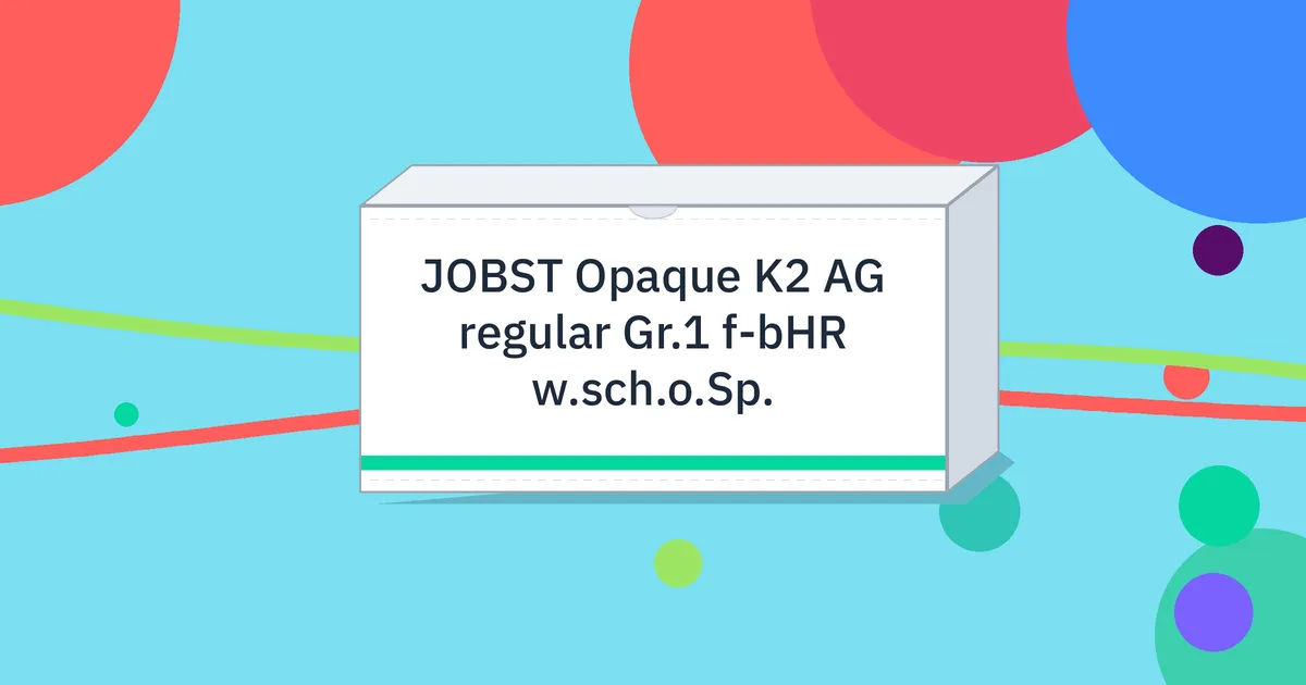 Symbolbild: Packung mit der Aufschrift JOBST Opaque K2 AG regular Gr.1 f-bHR w.sch.o.Sp. (PZN 11254092) – Verfügbarkeit und Bezug in Apotheken in Frankfurt am Main