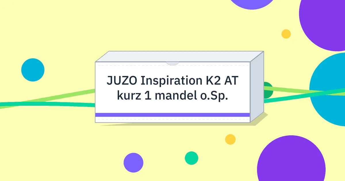 Symbolbild: Packung mit der Aufschrift JUZO Inspiration K2 AT kurz 1 mandel o.Sp. (PZN 14930547) – Verfügbarkeit und Bezug in Apotheken in Frankfurt am Main