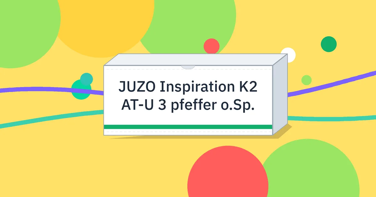Symbolbild: Packung mit der Aufschrift JUZO Inspiration K2 AT-U 3 pfeffer o.Sp. (PZN 14927798) – Verfügbarkeit und Bezug in Apotheken in Frankfurt am Main