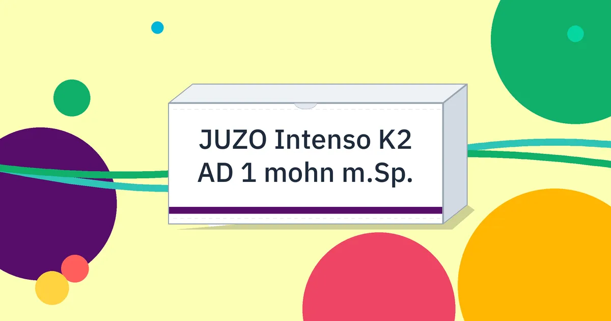 Symbolbild: Packung mit der Aufschrift JUZO Intenso K2 AD 1 mohn m.Sp. (PZN 18606418) – Verfügbarkeit und Bezug in Apotheken in Frankfurt am Main