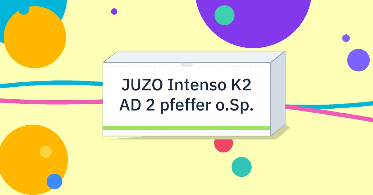 Symbolbild: Packung mit der Aufschrift JUZO Intenso K2 AD 2 pfeffer o.Sp. (PZN 18616701) – Verfügbarkeit und Bezug in Apotheken in Frankfurt am Main