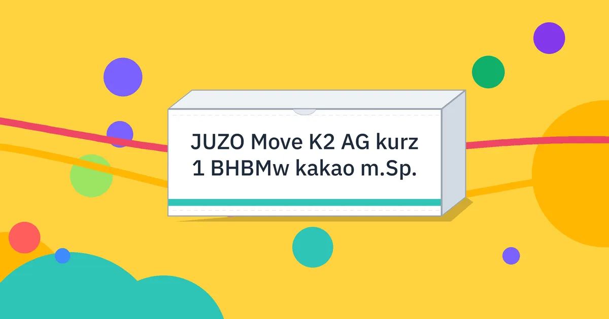 Symbolbild: Packung mit der Aufschrift JUZO Move K2 AG kurz 1 BHBMw kakao m.Sp. (PZN 18560484) – Verfügbarkeit und Bezug in Apotheken in Frankfurt am Main