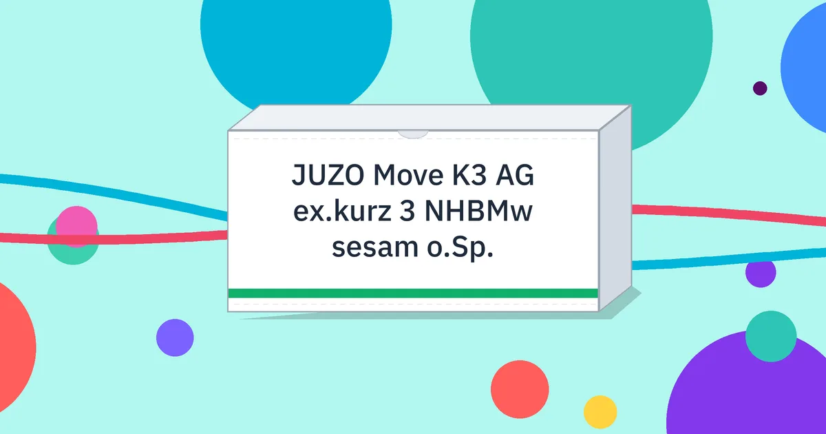 Symbolbild: Packung mit der Aufschrift JUZO Move K3 AG ex.kurz 3 NHBMw sesam o.Sp. (PZN 18584958) – Verfügbarkeit und Bezug in Apotheken in Frankfurt am Main