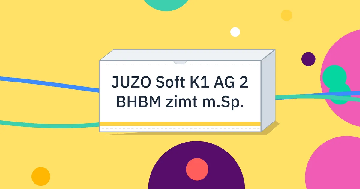 Symbolbild: Packung mit der Aufschrift JUZO Soft K1 AG 2 BHBM zimt m.Sp. (PZN 14854852) – Verfügbarkeit und Bezug in Apotheken in Frankfurt am Main