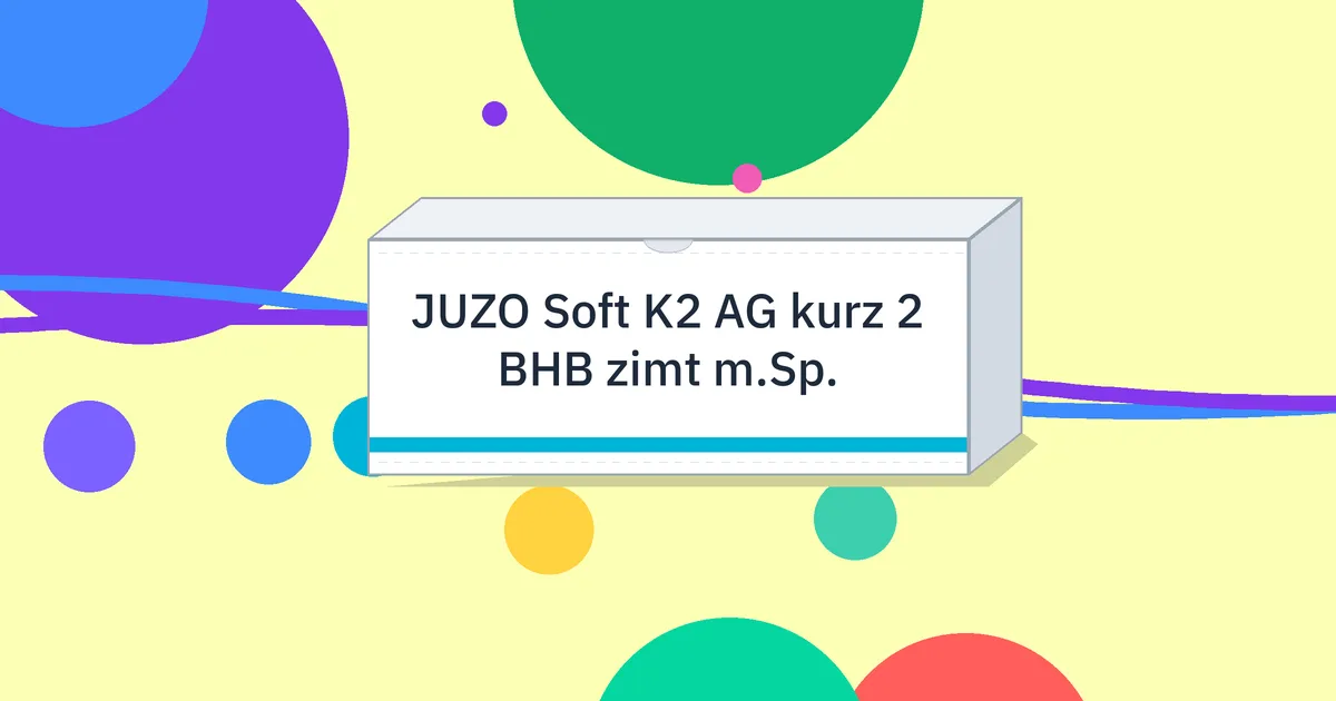 Symbolbild: Packung mit der Aufschrift JUZO Soft K2 AG kurz 2 BHB zimt m.Sp. (PZN 14826011) – Verfügbarkeit und Bezug in Apotheken in Frankfurt am Main