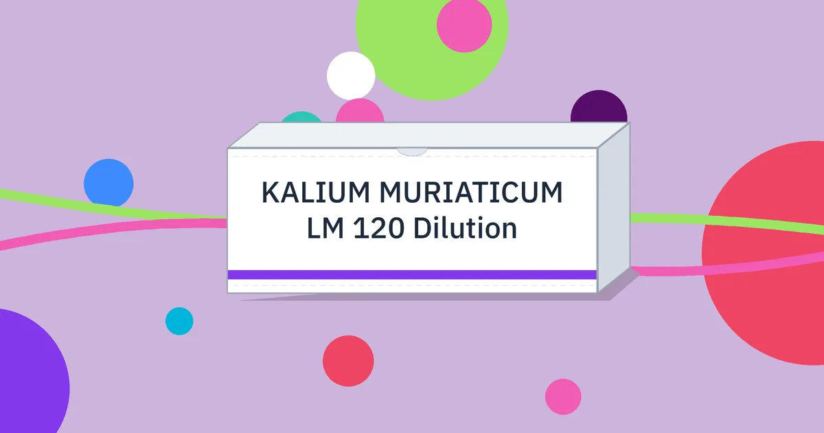 Symbolbild: Packung mit der Aufschrift KALIUM MURIATICUM LM 120 Dilution (PZN 12923135) – Verfügbarkeit und Bezug in Apotheken in Frankfurt am Main