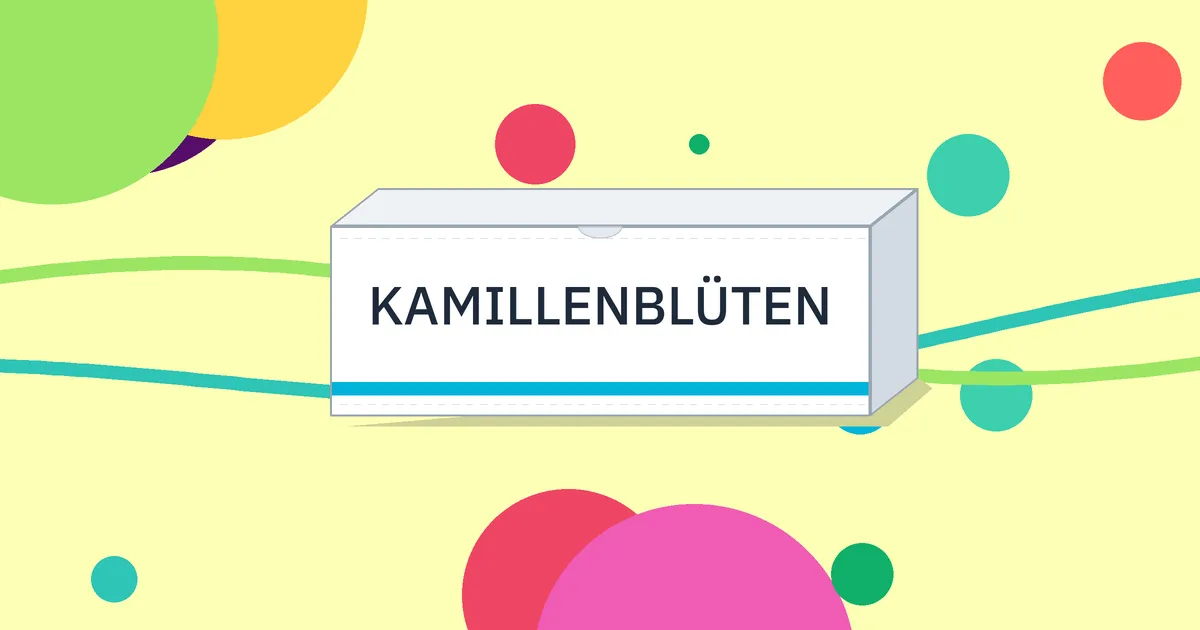 Symbolbild: Packung mit der Aufschrift KAMILLENBLÜTEN (PZN 08465721) – Verfügbarkeit und Bezug in Apotheken in Frankfurt am Main