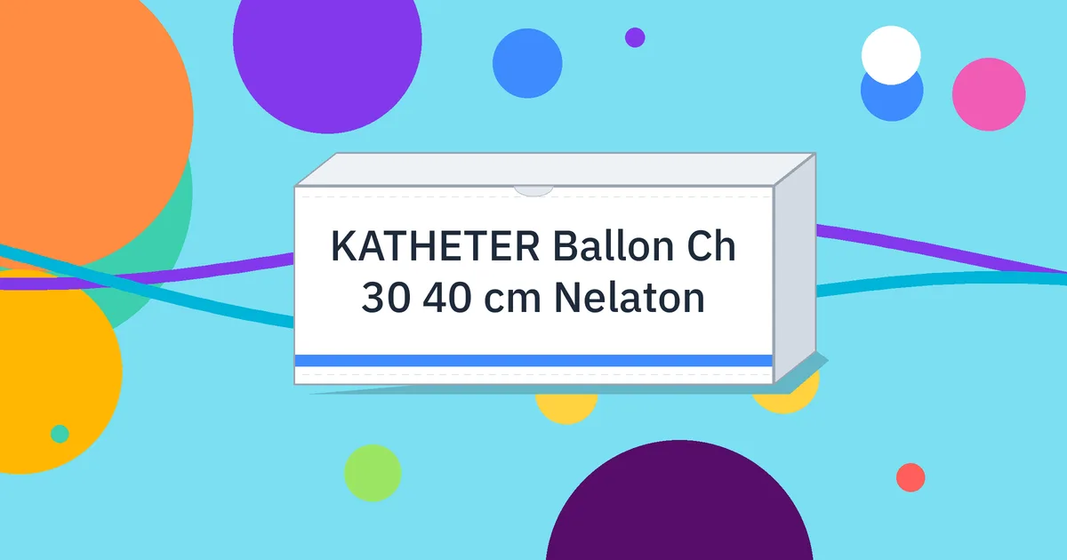 Symbolbild: Packung mit der Aufschrift KATHETER Ballon Ch 30 40 cm Nelaton (PZN 01730479) – Verfügbarkeit und Bezug in Apotheken in Frankfurt am Main