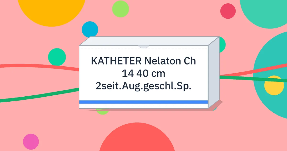 Symbolbild: Packung mit der Aufschrift KATHETER Nelaton Ch 14 40 cm 2seit.Aug.geschl.Sp. (PZN 02099273) – Verfügbarkeit und Bezug in Apotheken in Frankfurt am Main