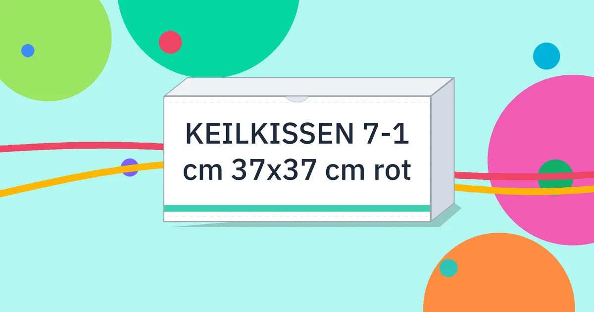 Symbolbild: Packung mit der Aufschrift KEILKISSEN 7-1 cm 37x37 cm rot (PZN 10075542) – Verfügbarkeit und Bezug in Apotheken in Frankfurt am Main