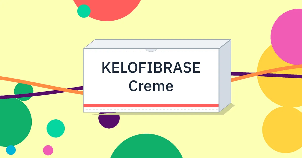 Symbolbild: Packung mit der Aufschrift KELOFIBRASE Creme (PZN 16231807) – Verfügbarkeit und Bezug in Apotheken in Frankfurt am Main