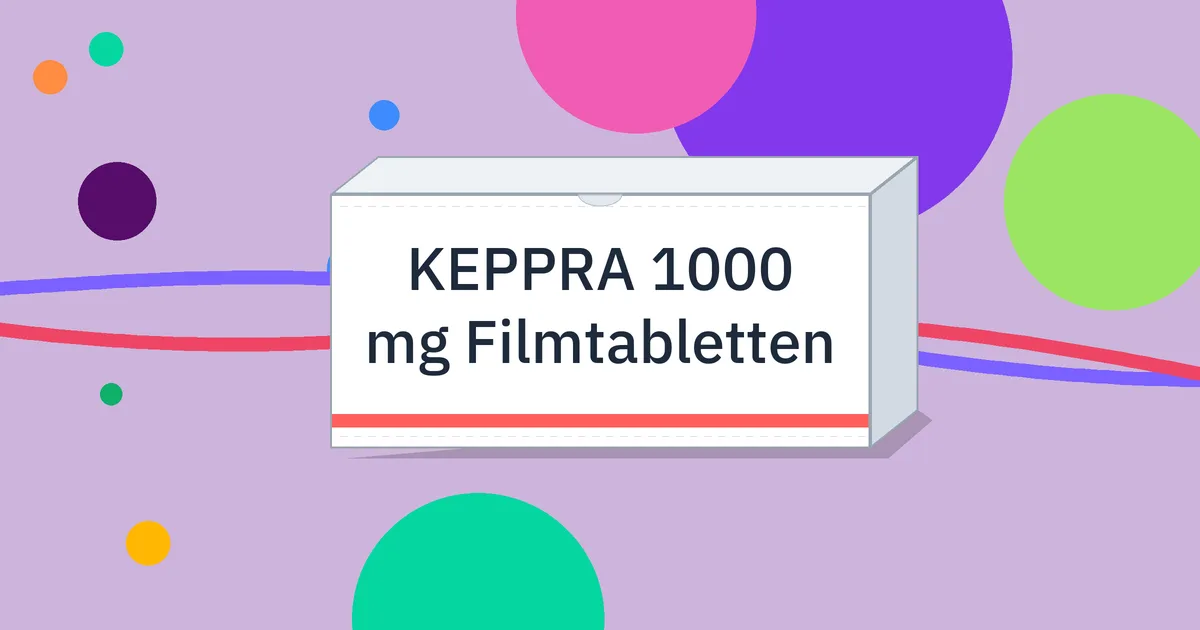Symbolbild: Packung mit der Aufschrift KEPPRA 1000 mg Filmtabletten (PZN 01218155) – Verfügbarkeit und Bezug in Apotheken in Frankfurt am Main