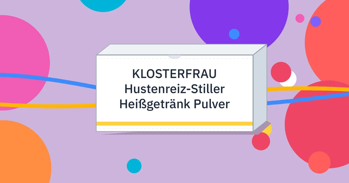 Symbolbild: Packung mit der Aufschrift KLOSTERFRAU Hustenreiz-Stiller Heißgetränk Pulver (PZN 19251644) – Verfügbarkeit und Bezug in Apotheken in Frankfurt am Main