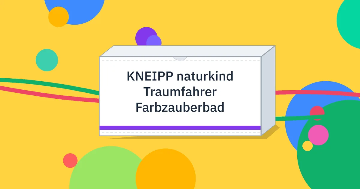 Symbolbild: Packung mit der Aufschrift KNEIPP naturkind Traumfahrer Farbzauberbad (PZN 16791498) – Verfügbarkeit und Bezug in Apotheken in Frankfurt am Main