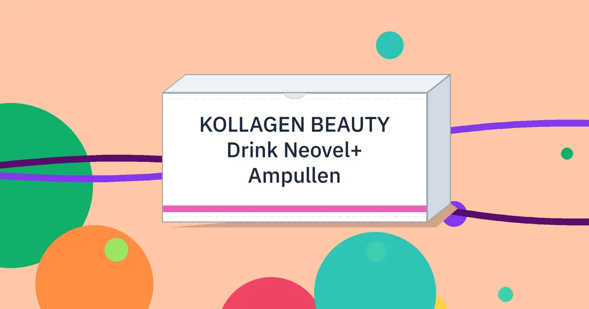 Symbolbild: Packung mit der Aufschrift KOLLAGEN BEAUTY Drink Neovel+ Ampullen (PZN 16933389) – Verfügbarkeit und Bezug in Apotheken in Frankfurt am Main