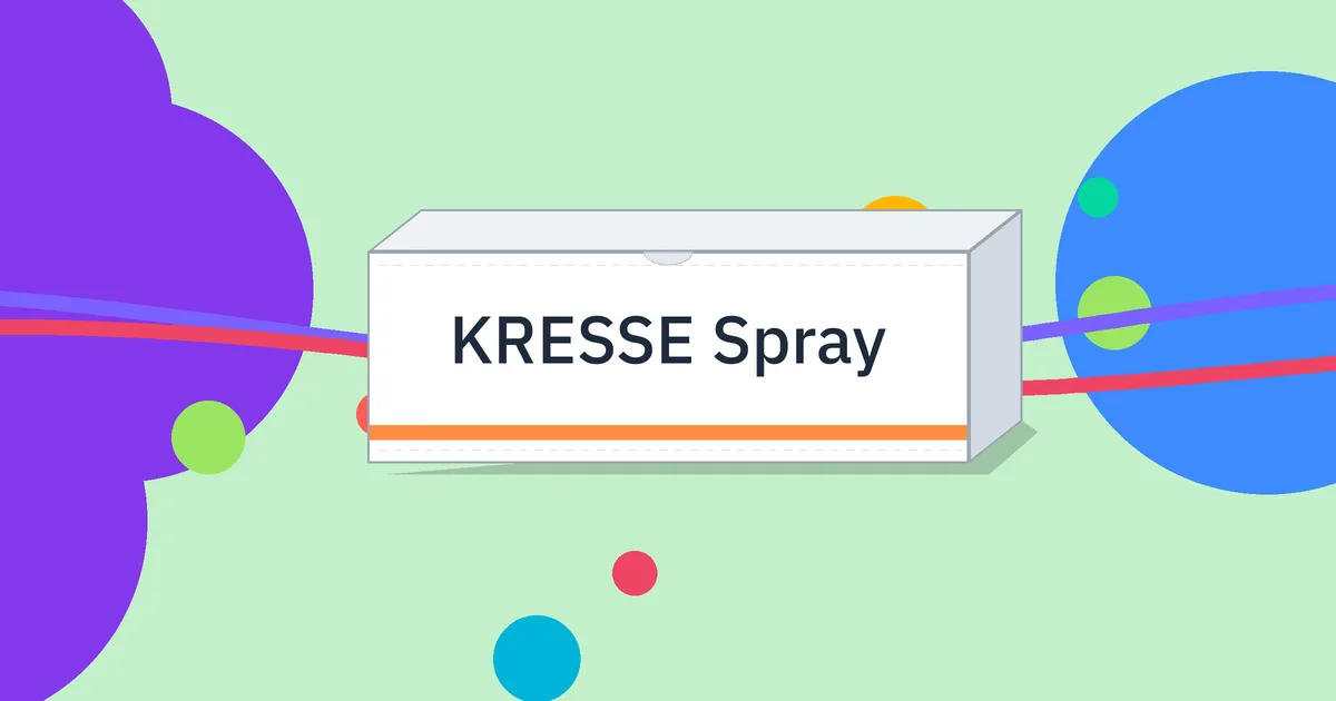 Symbolbild: Packung mit der Aufschrift KRESSE Spray (PZN 18717939) – Verfügbarkeit und Bezug in Apotheken in Frankfurt am Main