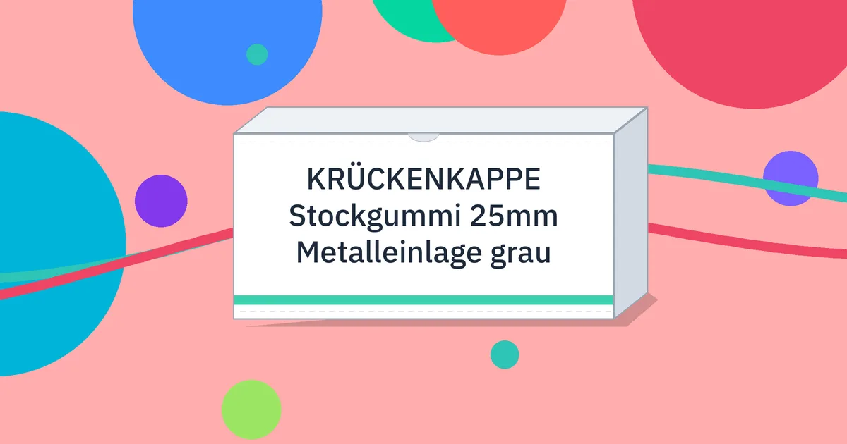 Symbolbild: Packung mit der Aufschrift KRÜCKENKAPPE Stockgummi 25mm Metalleinlage grau (PZN 18270763) – Verfügbarkeit und Bezug in Apotheken in Frankfurt am Main