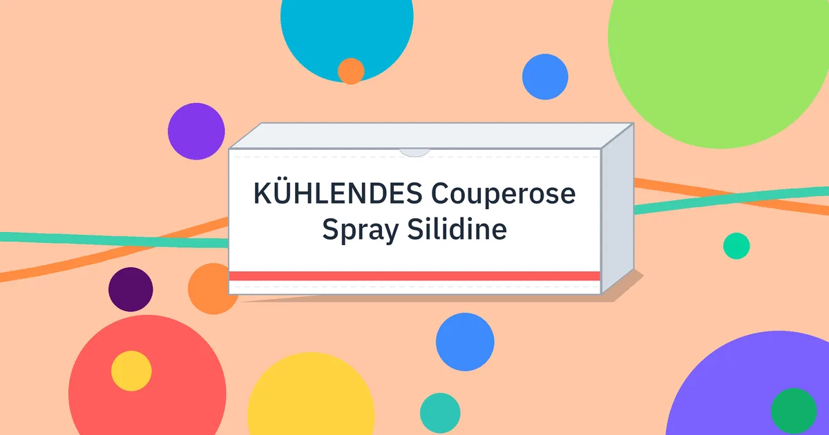 Symbolbild: Packung mit der Aufschrift KÜHLENDES Couperose Spray Silidine (PZN 15609333) – Verfügbarkeit und Bezug in Apotheken in Frankfurt am Main