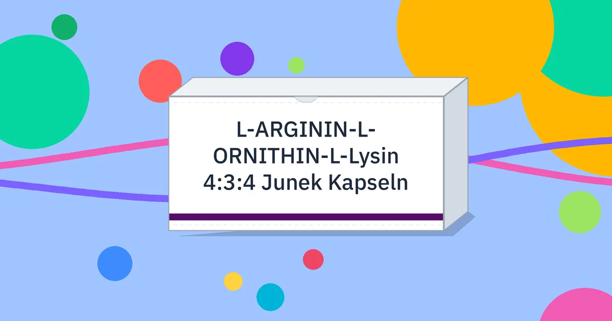 Symbolbild: Packung mit der Aufschrift L-ARGININ-L-ORNITHIN-L-Lysin 4:3:4 Junek Kapseln (PZN 00138448) – Verfügbarkeit und Bezug in Apotheken in Frankfurt am Main