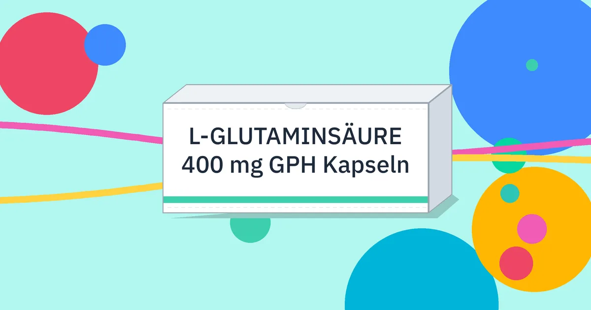 Symbolbild: Packung mit der Aufschrift L-GLUTAMINSÄURE 400 mg GPH Kapseln (PZN 10521556) – Verfügbarkeit und Bezug in Apotheken in Frankfurt am Main