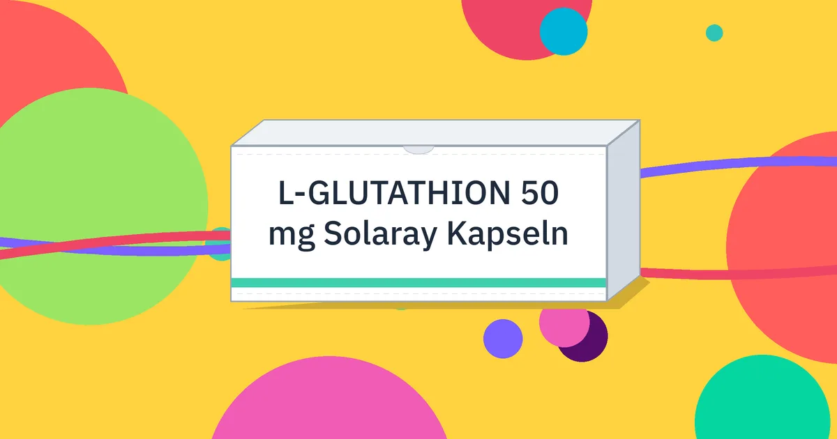 Symbolbild: Packung mit der Aufschrift L-GLUTATHION 50 mg Solaray Kapseln (PZN 17254153) – Verfügbarkeit und Bezug in Apotheken in Frankfurt am Main