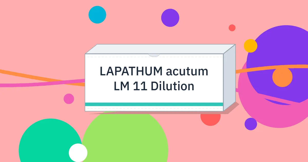 Symbolbild: Packung mit der Aufschrift LAPATHUM acutum LM 11 Dilution (PZN 13522668) – Verfügbarkeit und Bezug in Apotheken in Frankfurt am Main