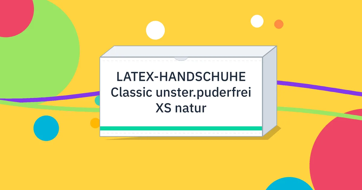 Symbolbild: Packung mit der Aufschrift LATEX-HANDSCHUHE Classic unster.puderfrei XS natur (PZN 10414398) – Verfügbarkeit und Bezug in Apotheken in Frankfurt am Main