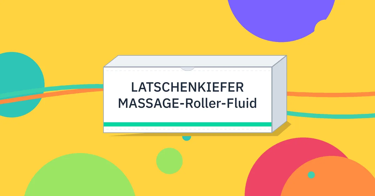 Symbolbild: Packung mit der Aufschrift LATSCHENKIEFER MASSAGE-Roller-Fluid (PZN 01583624) – Verfügbarkeit und Bezug in Apotheken in Frankfurt am Main