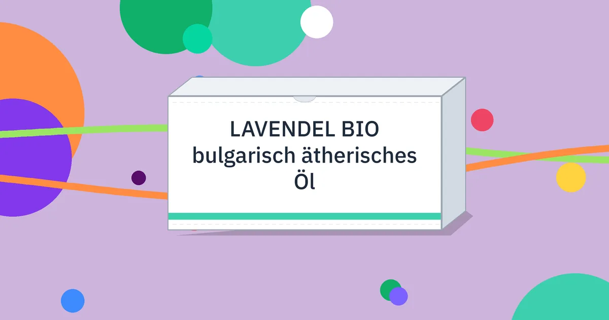 Symbolbild: Packung mit der Aufschrift LAVENDEL BIO bulgarisch ätherisches Öl (PZN 11352156) – Verfügbarkeit und Bezug in Apotheken in Frankfurt am Main