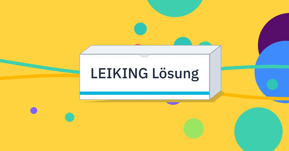 Symbolbild: Packung mit der Aufschrift LEIKING Lösung (PZN 04988907) – Verfügbarkeit und Bezug in Apotheken in Frankfurt am Main