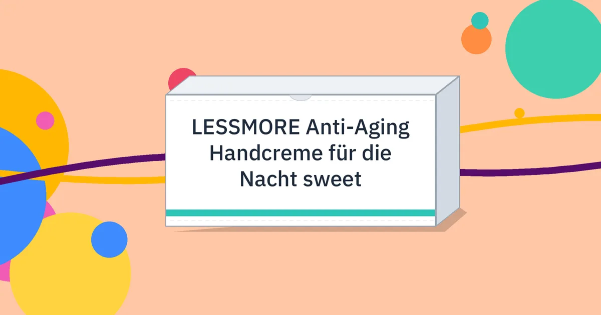 Symbolbild: Packung mit der Aufschrift LESSMORE Anti-Aging Handcreme für die Nacht sweet (PZN 19149696) – Verfügbarkeit und Bezug in Apotheken in Frankfurt am Main