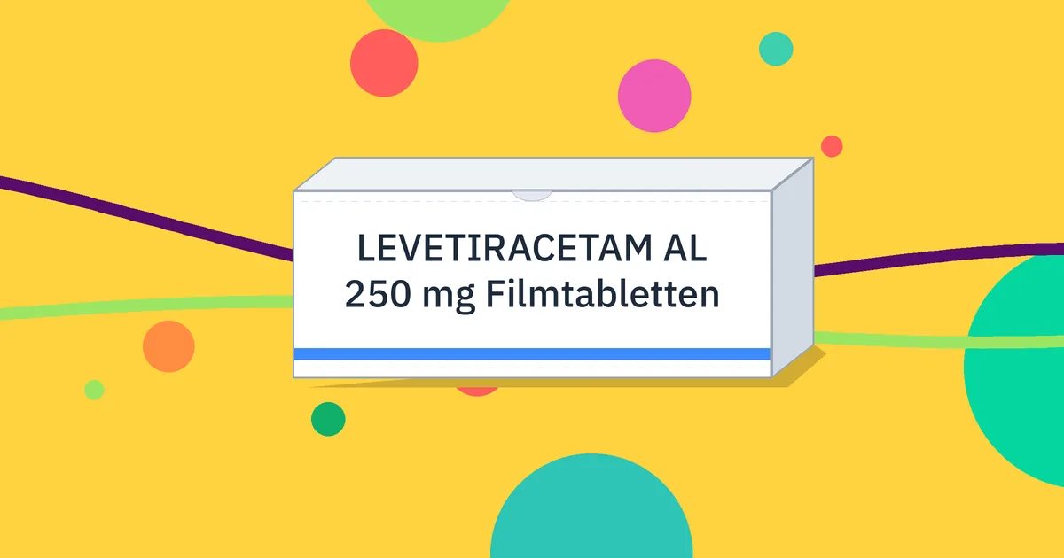 Symbolbild: Packung mit der Aufschrift LEVETIRACETAM AL 250 mg Filmtabletten (PZN 09228822) – Verfügbarkeit und Bezug in Apotheken in Frankfurt am Main