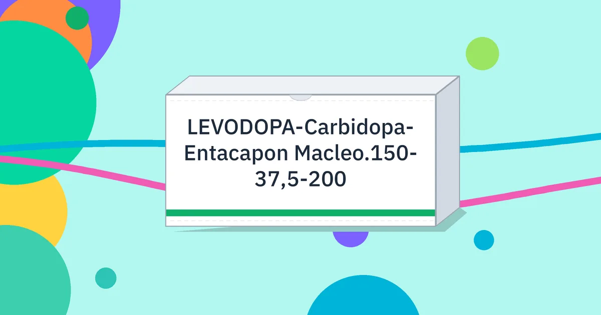 Symbolbild: Packung mit der Aufschrift LEVODOPA-Carbidopa-Entacapon Macleo.150-37,5-200 (PZN 18327204) – Verfügbarkeit und Bezug in Apotheken in Frankfurt am Main