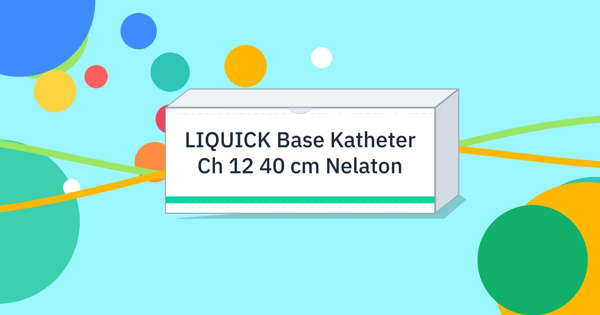 Symbolbild: Packung mit der Aufschrift LIQUICK Base Katheter Ch 12 40 cm Nelaton (PZN 02652540) – Verfügbarkeit und Bezug in Apotheken in Frankfurt am Main