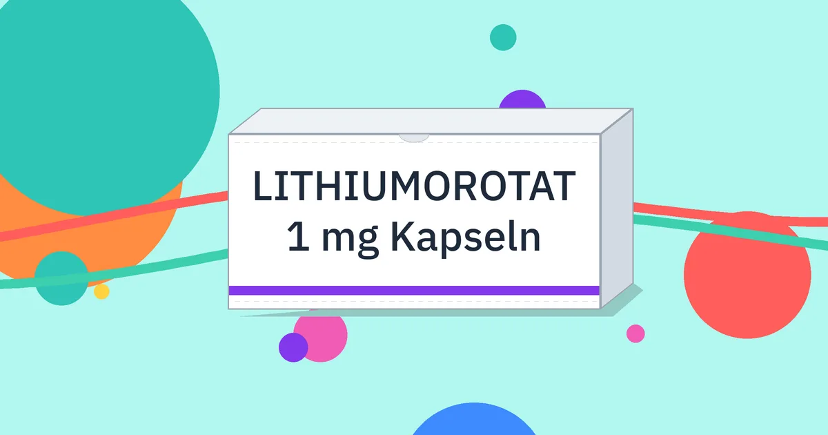 Symbolbild: Packung mit der Aufschrift LITHIUMOROTAT 1 mg Kapseln (PZN 20349408) – Verfügbarkeit und Bezug in Apotheken in Frankfurt am Main