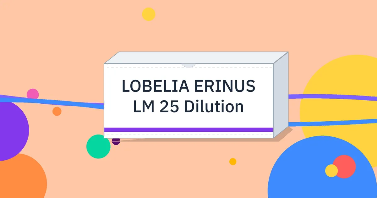 Symbolbild: Packung mit der Aufschrift LOBELIA ERINUS LM 25 Dilution (PZN 13533531) – Verfügbarkeit und Bezug in Apotheken in Frankfurt am Main