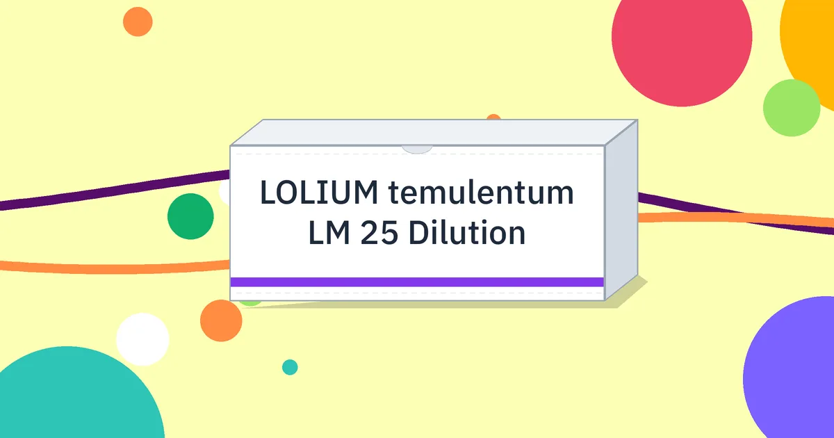 Symbolbild: Packung mit der Aufschrift LOLIUM temulentum LM 25 Dilution (PZN 13535406) – Verfügbarkeit und Bezug in Apotheken in Frankfurt am Main