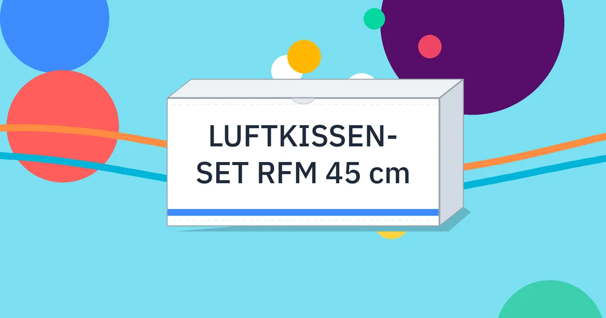 Symbolbild: Packung mit der Aufschrift LUFTKISSEN-SET RFM 45 cm (PZN 13099483) – Verfügbarkeit und Bezug in Apotheken in Frankfurt am Main