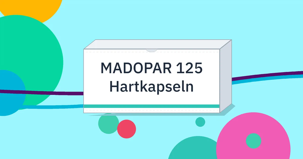 Symbolbild: Packung mit der Aufschrift MADOPAR 125 Hartkapseln (PZN 03395803) – Verfügbarkeit und Bezug in Apotheken in Frankfurt am Main