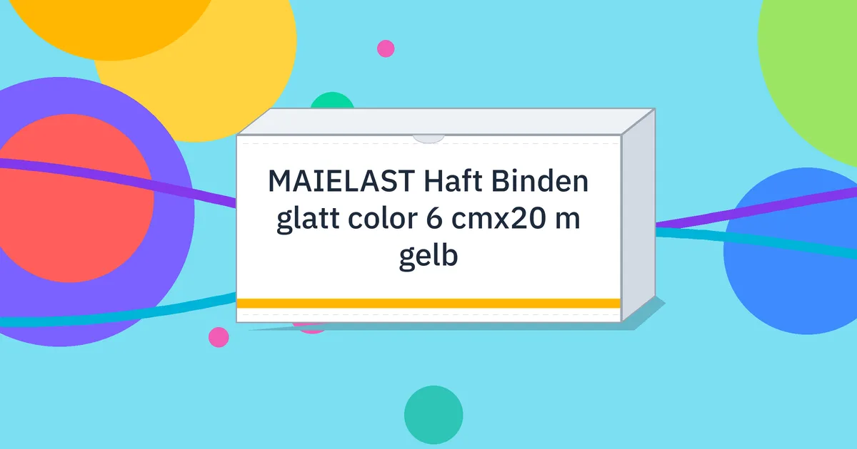 Symbolbild: Packung mit der Aufschrift MAIELAST Haft Binden glatt color 6 cmx20 m gelb (PZN 00335491) – Verfügbarkeit und Bezug in Apotheken in Frankfurt am Main
