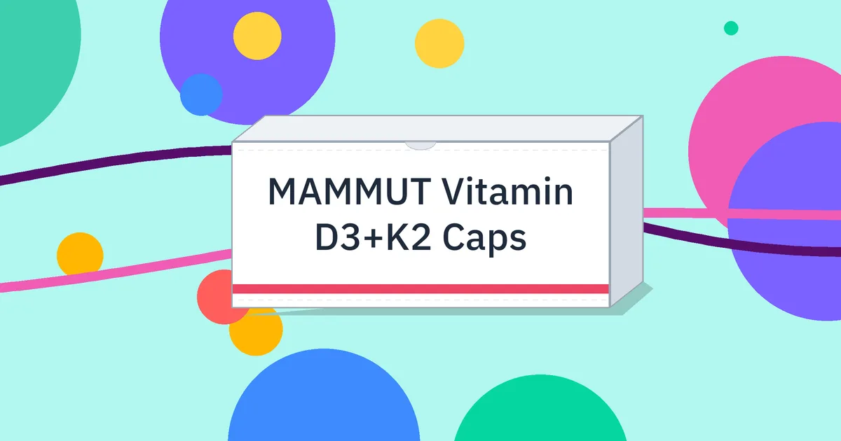 Symbolbild: Packung mit der Aufschrift MAMMUT Vitamin D3+K2 Caps (PZN 18891910) – Verfügbarkeit und Bezug in Apotheken in Frankfurt am Main