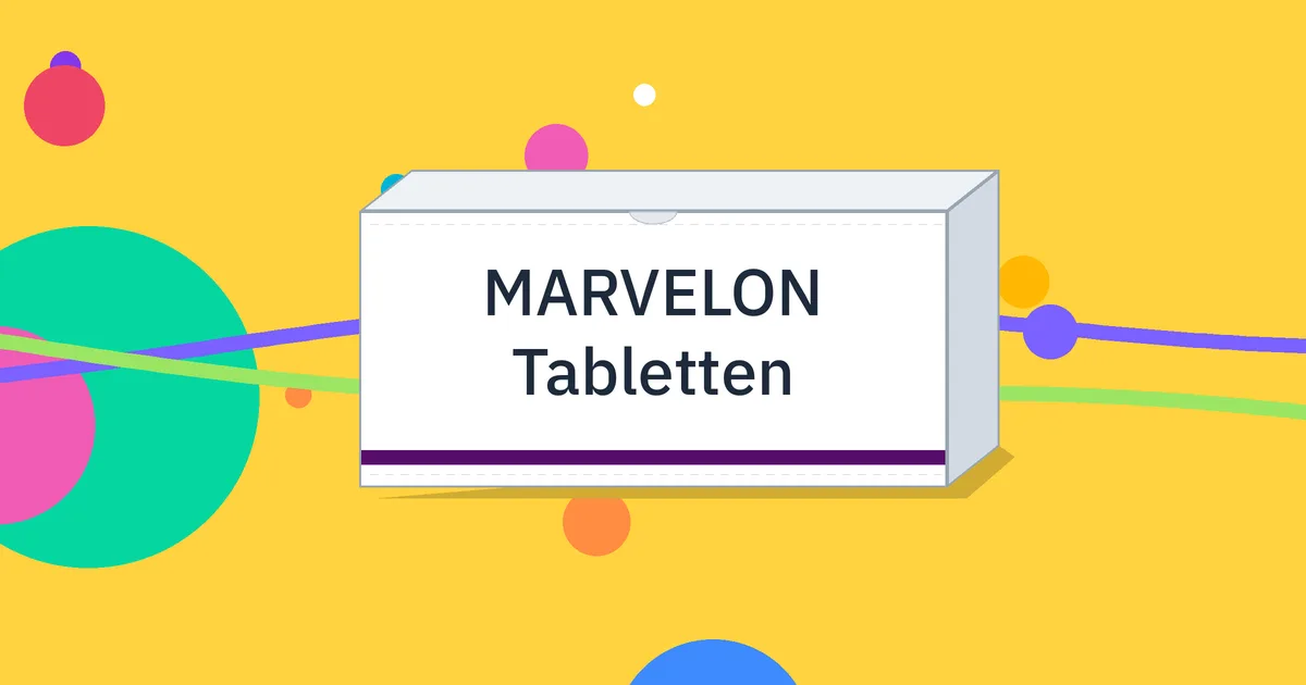 Symbolbild: Packung mit der Aufschrift MARVELON Tabletten (PZN 04386516) – Verfügbarkeit und Bezug in Apotheken in Frankfurt am Main