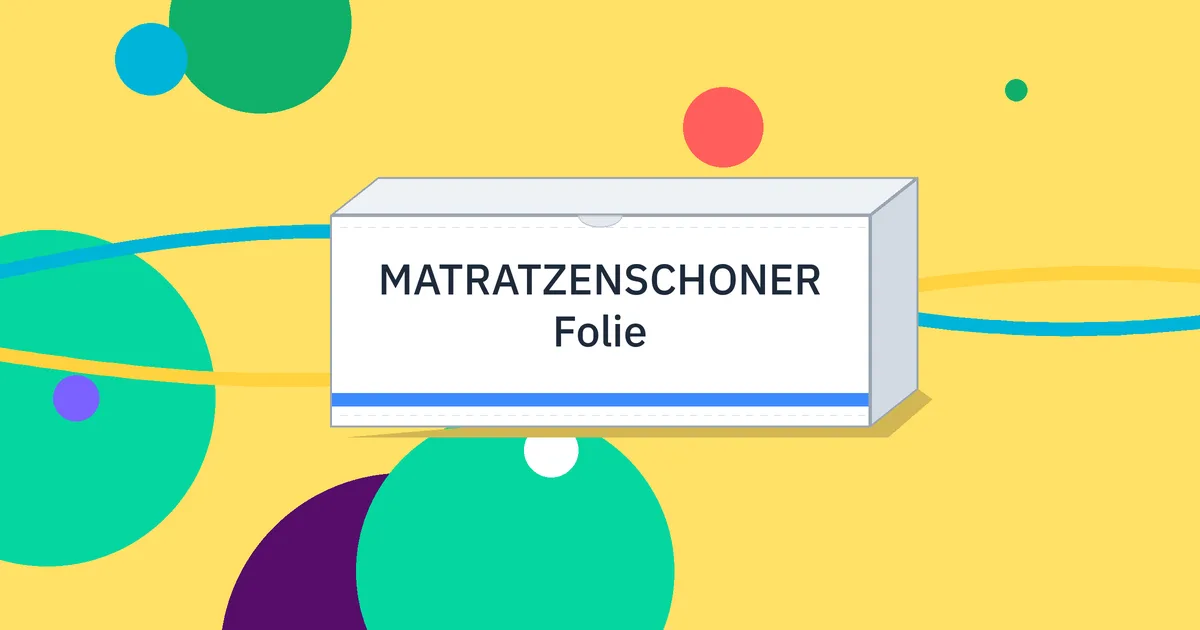 Symbolbild: Packung mit der Aufschrift MATRATZENSCHONER Folie (PZN 01628278) – Verfügbarkeit und Bezug in Apotheken in Frankfurt am Main